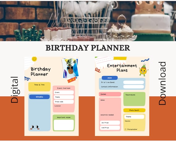 Printable Birthday Party Planner Event Planner Birthday - Etsy