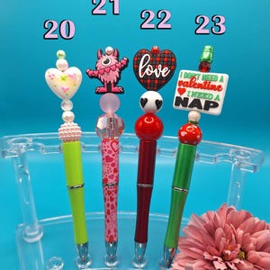 Custom Made Focal Beaded Autograph Pens (valentines *V2) - Etsy