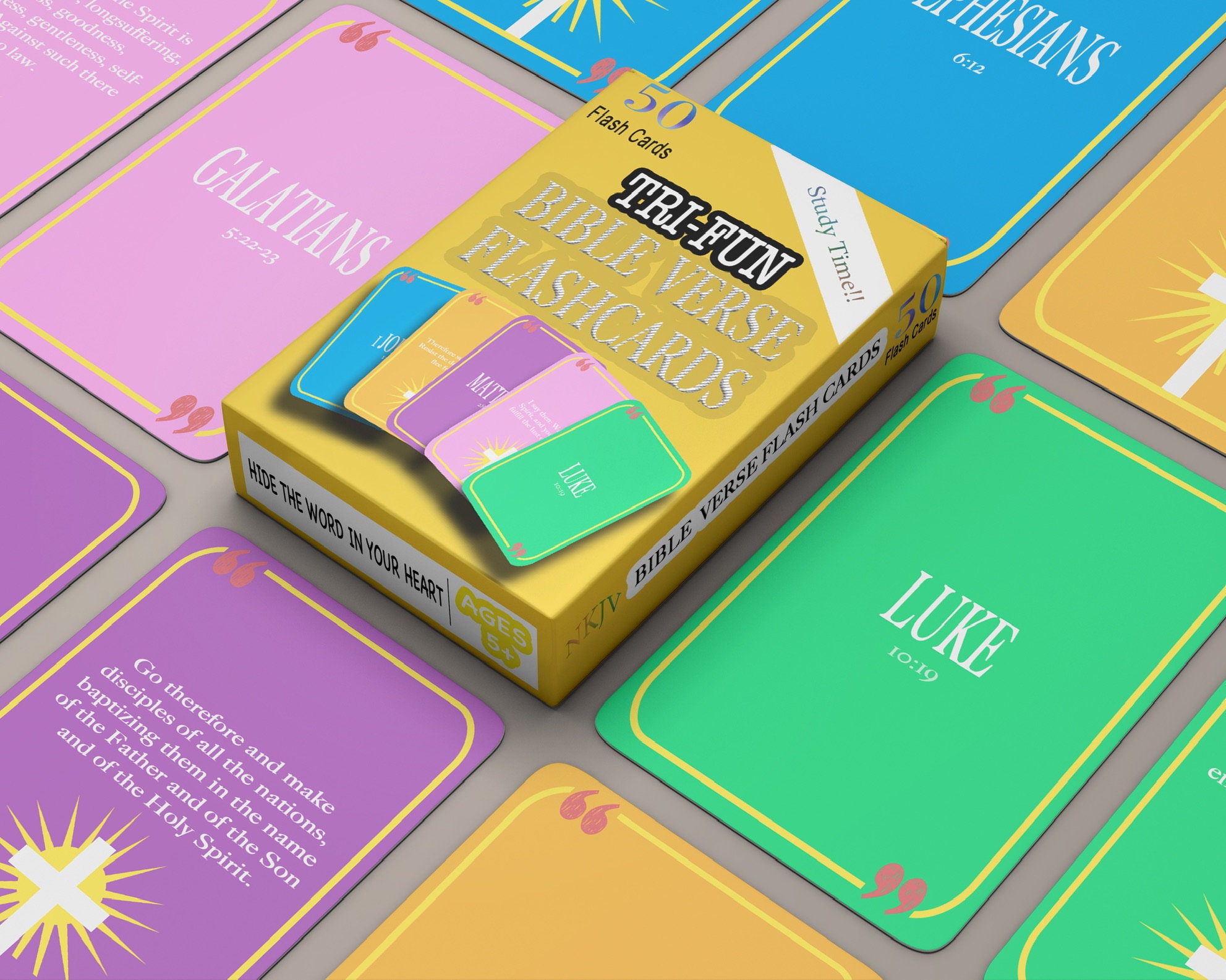 Tri-fun Bible Verse Flashcards | Etsy