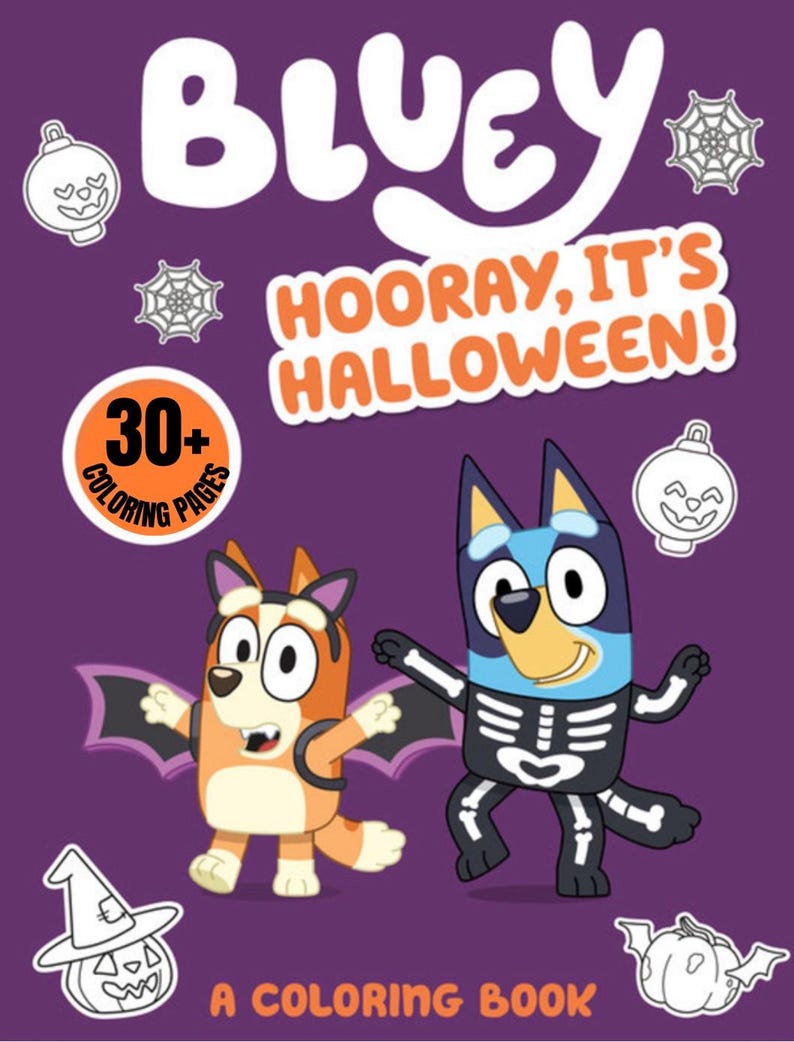 Bluey Halloween Coloring Pages – 25 Printable Kids Activities (instant ...