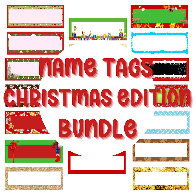 Christmas Name Tags Editable Name Tags Customize Name Tags Sublimation ...