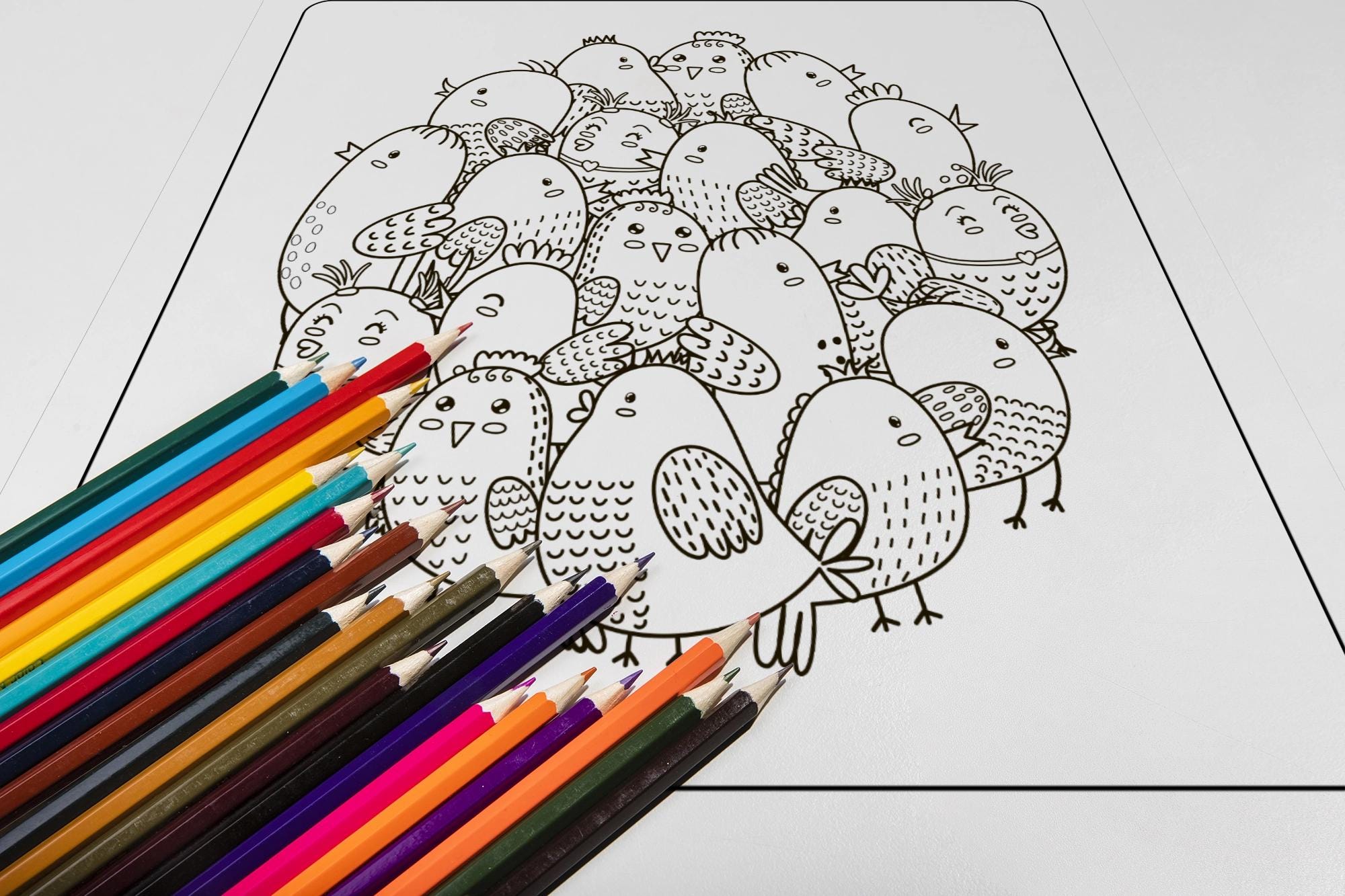 Adorable Animal Doodle Coloring Pages | Cute Hand-drawn Animal Clusters ...