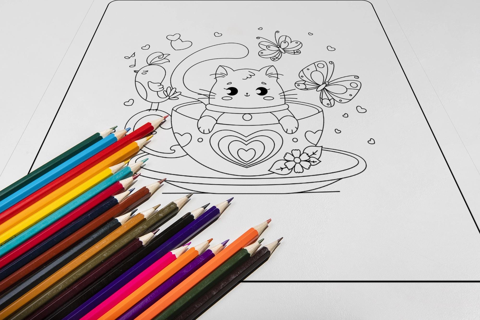Cute Cat Coloring Pages – Printable Coloring Sheets for Kids & Adults ...