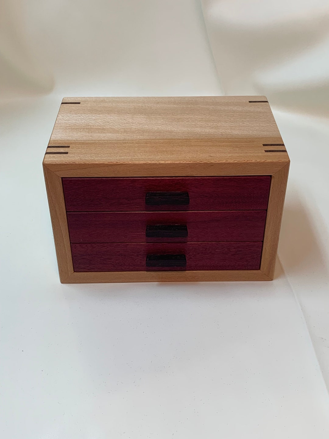 Handmade Hardwood Jewelry Box 3 Drawer - Etsy