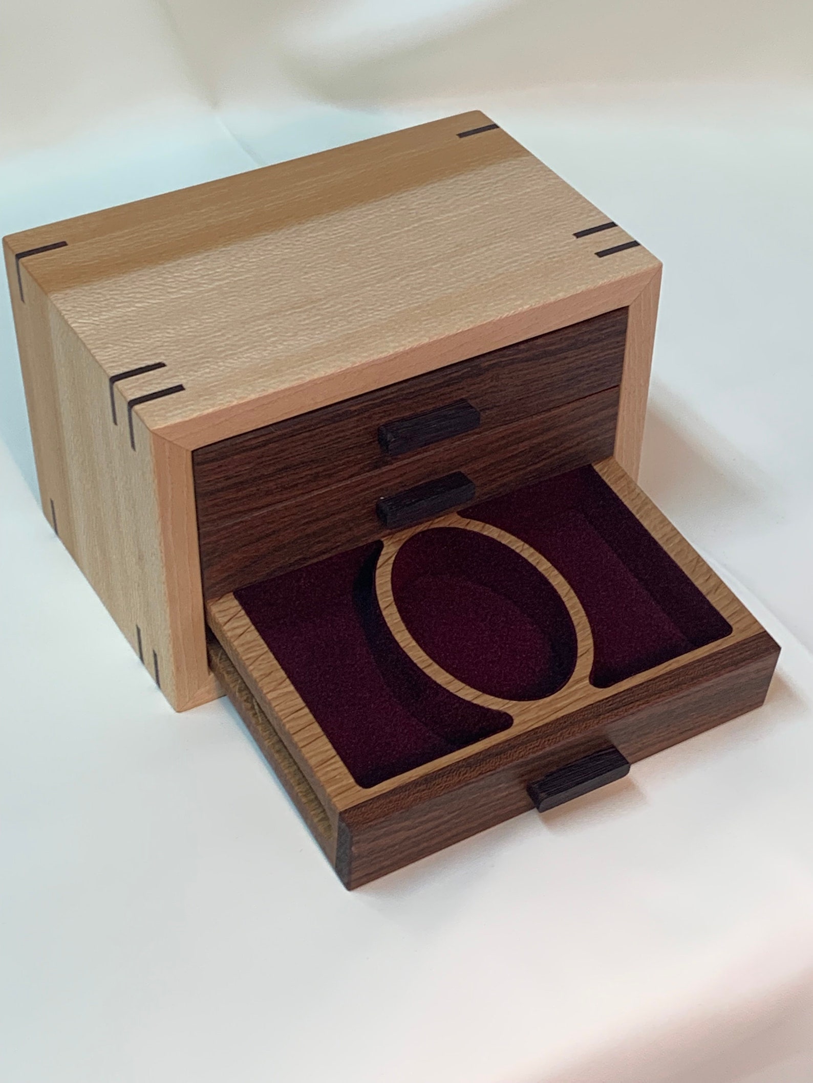 Handmade Hardwood Jewelry Box 3 Drawer - Etsy
