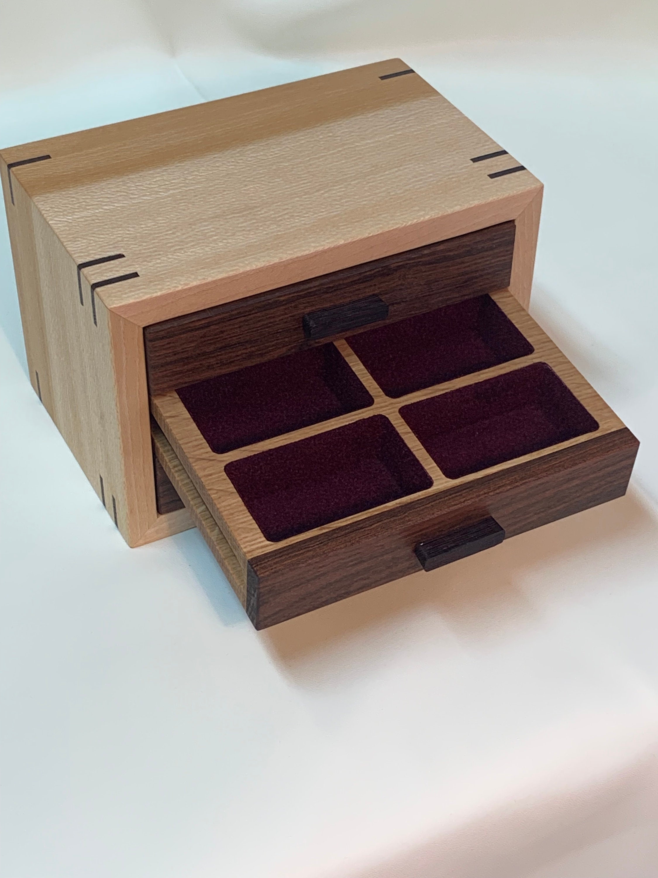 Handmade Hardwood Jewelry Box 3 Drawer - Etsy