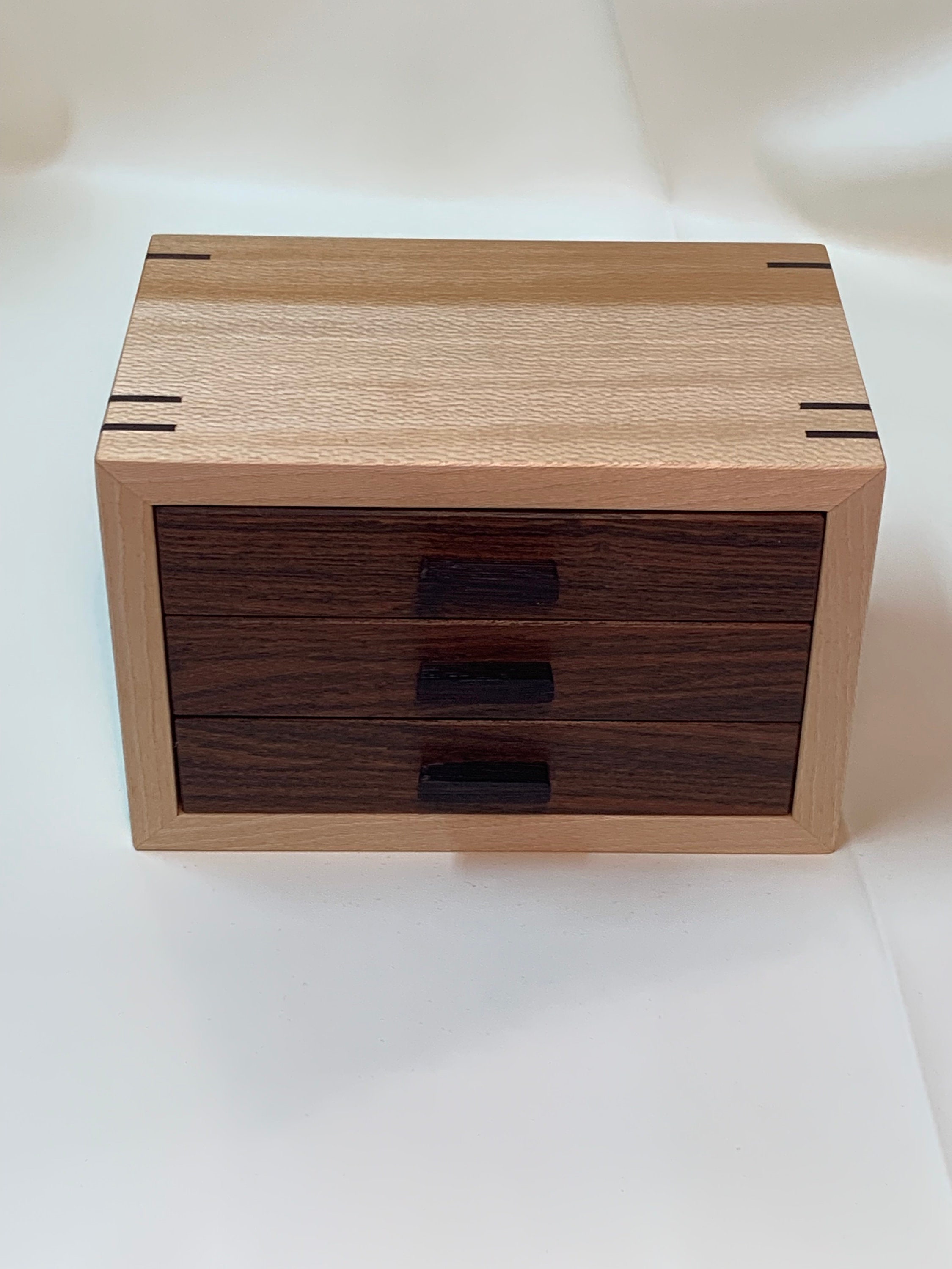 Handmade Hardwood Jewelry Box 3 Drawer - Etsy