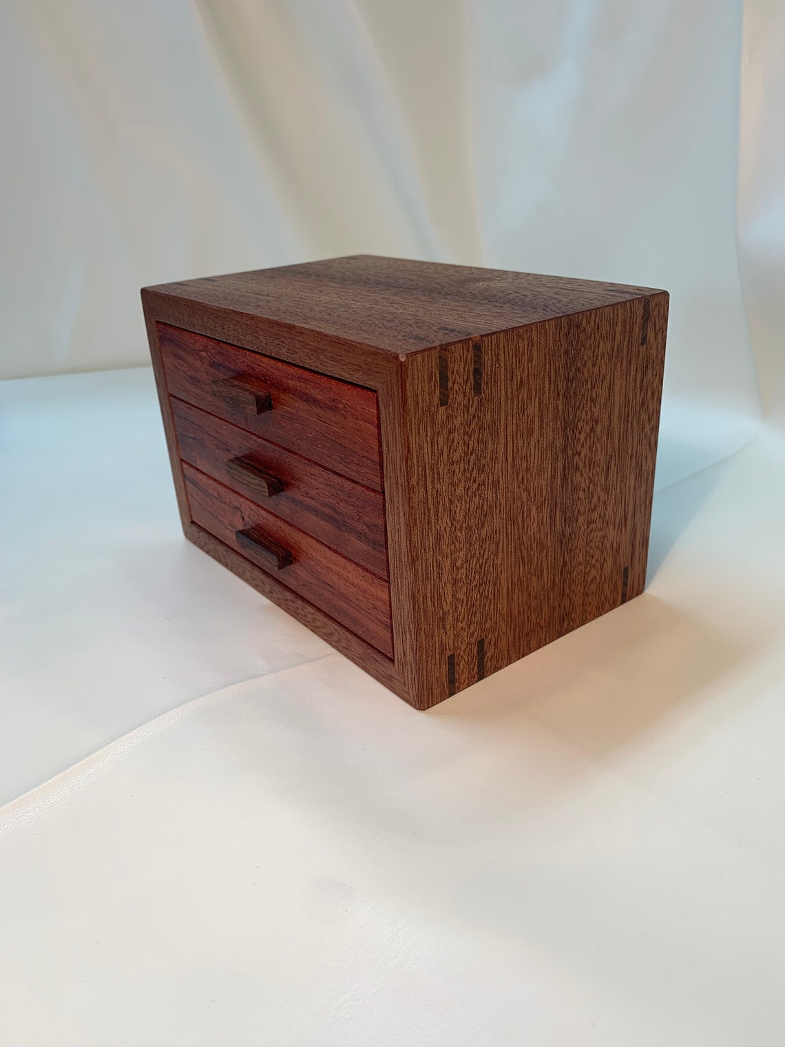 Handmade Wood Keepsake Box 3 Drawer - Etsy