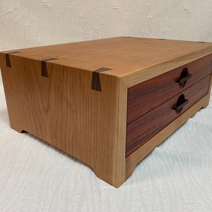 Handmade 2-drawer Hardwood Jewelry/keepsake Box - Etsy