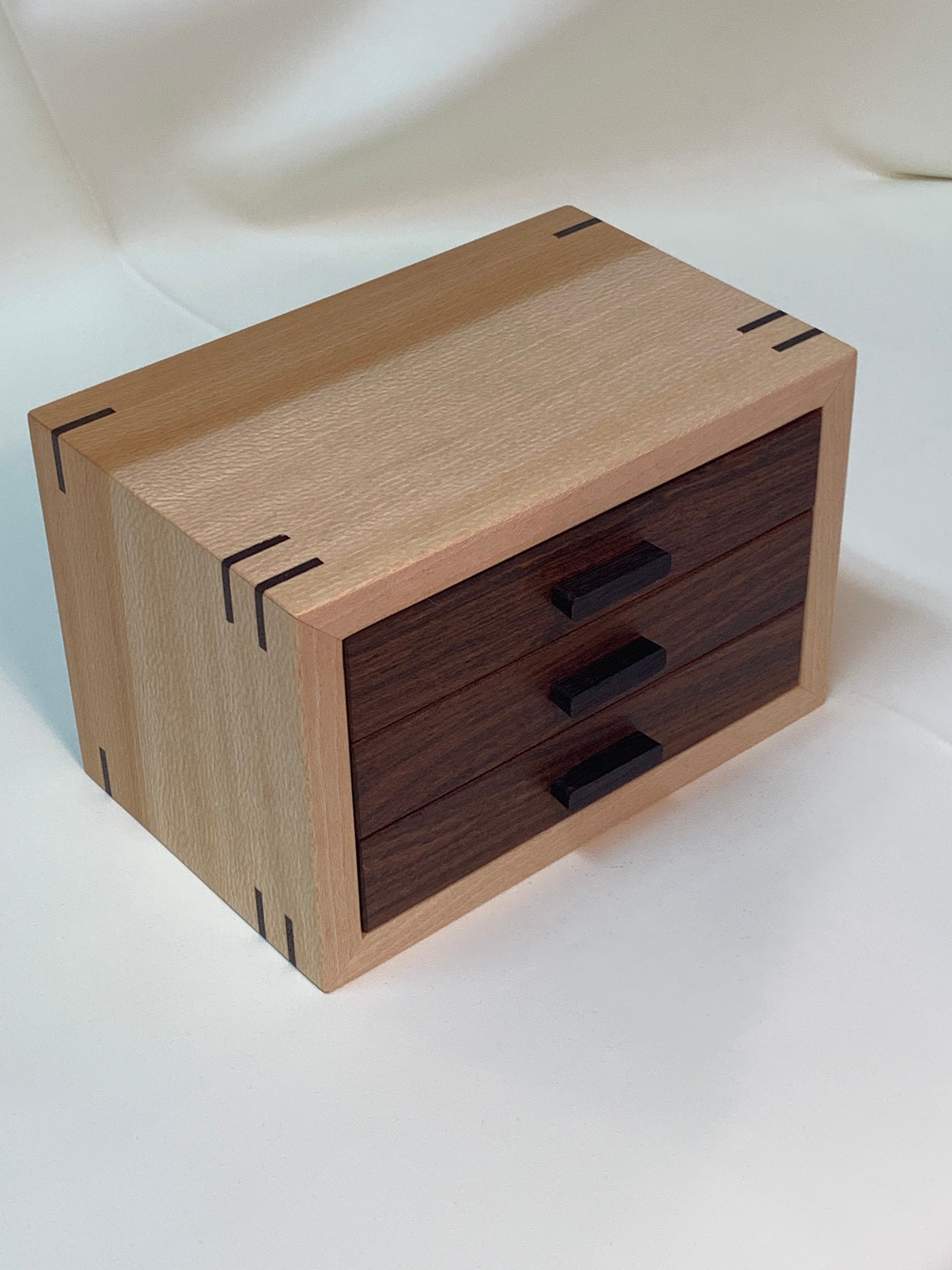 Handmade Hardwood Jewelry Box 3 Drawer - Etsy