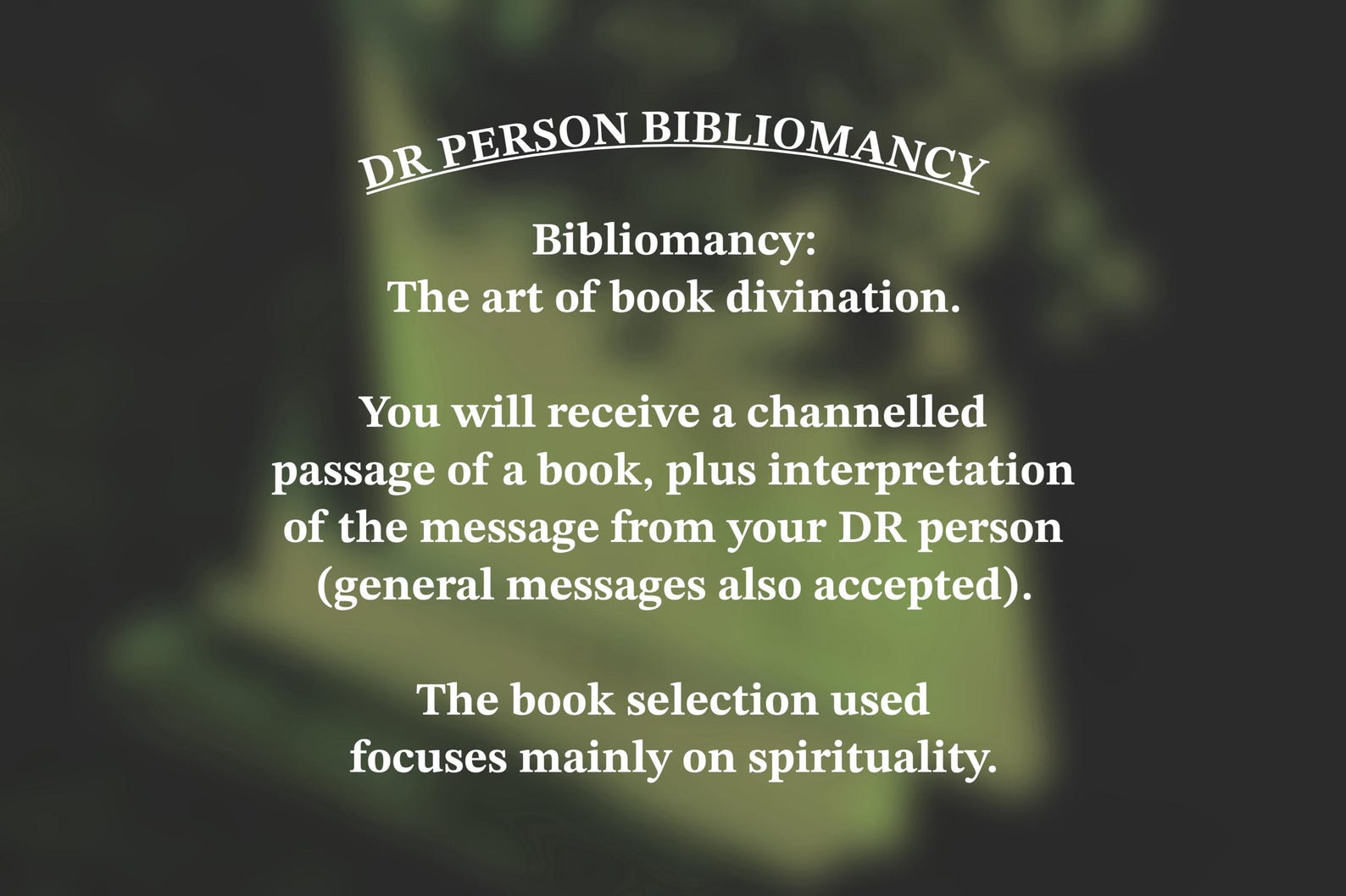 DR Person Bibliomancy | Book Passage and Interpretation ||| Shifting ...