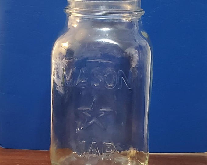 Mason Star Jar Without Lid, Vintage Mason Star Quart Jar - Etsy