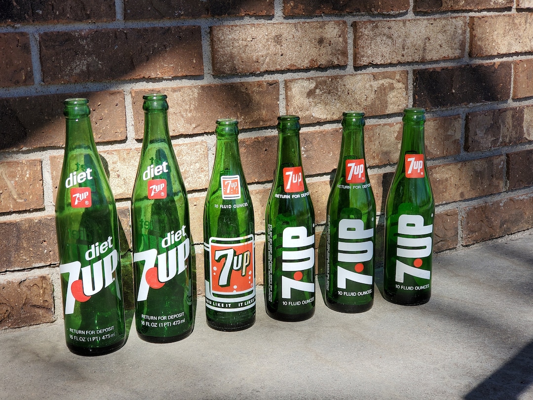 Lot of 6 Vintage 7up/diet 7up Pop Bottles - Etsy