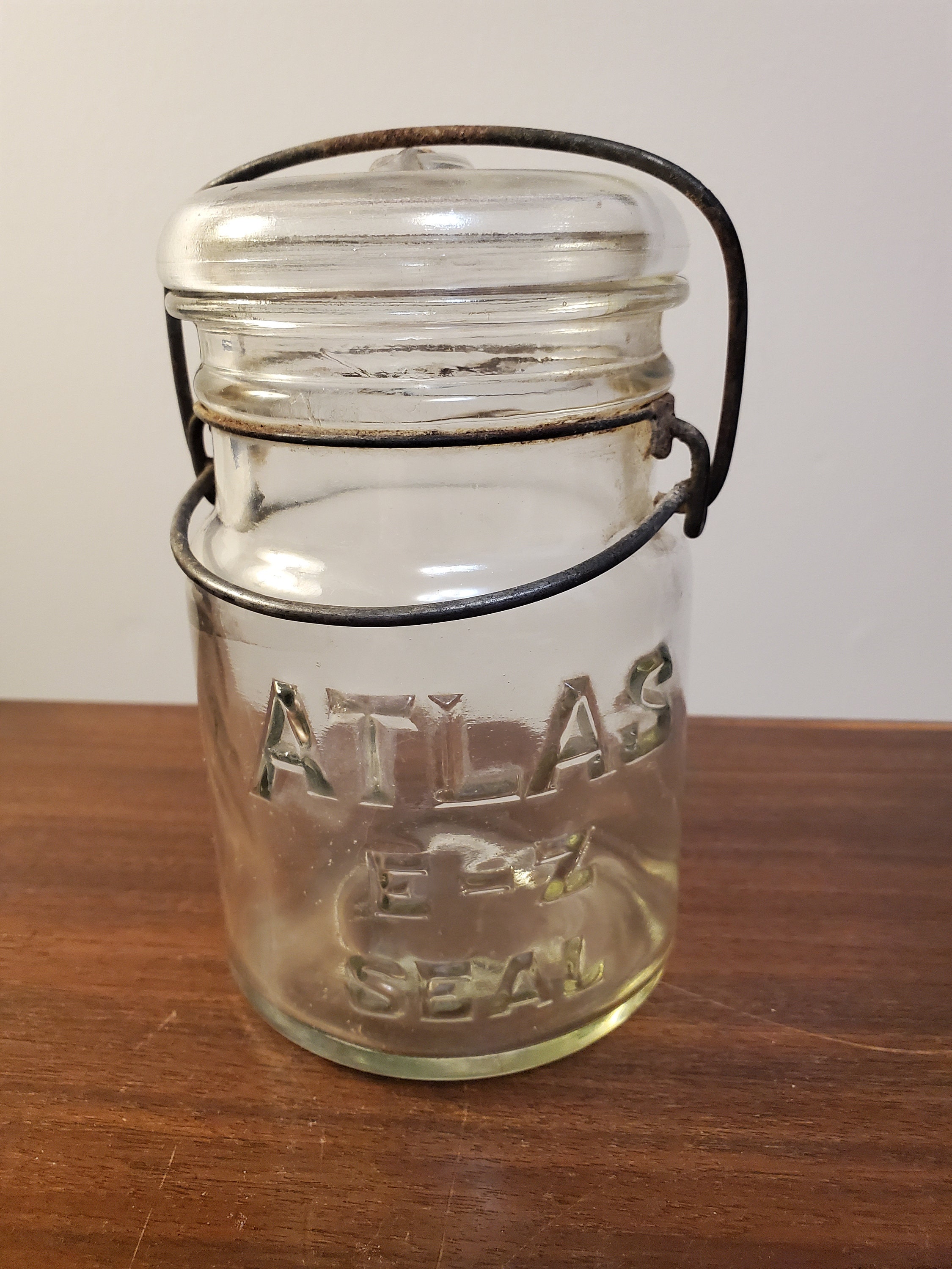 Antique Atlas E Z Seal Pint Jar With Glass Lid and Wire Bail 1930s ...