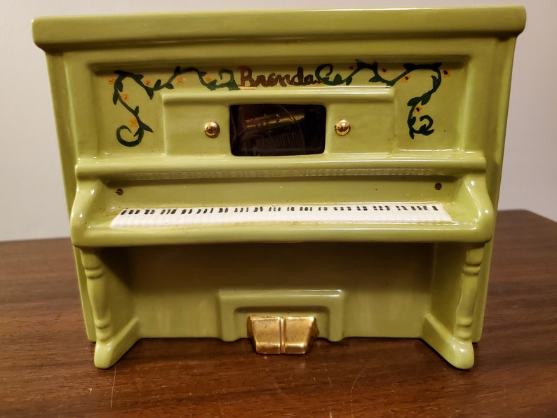 Vintage 1978 Light Green Ceramic Upright Piano Music Box With Stool - Etsy