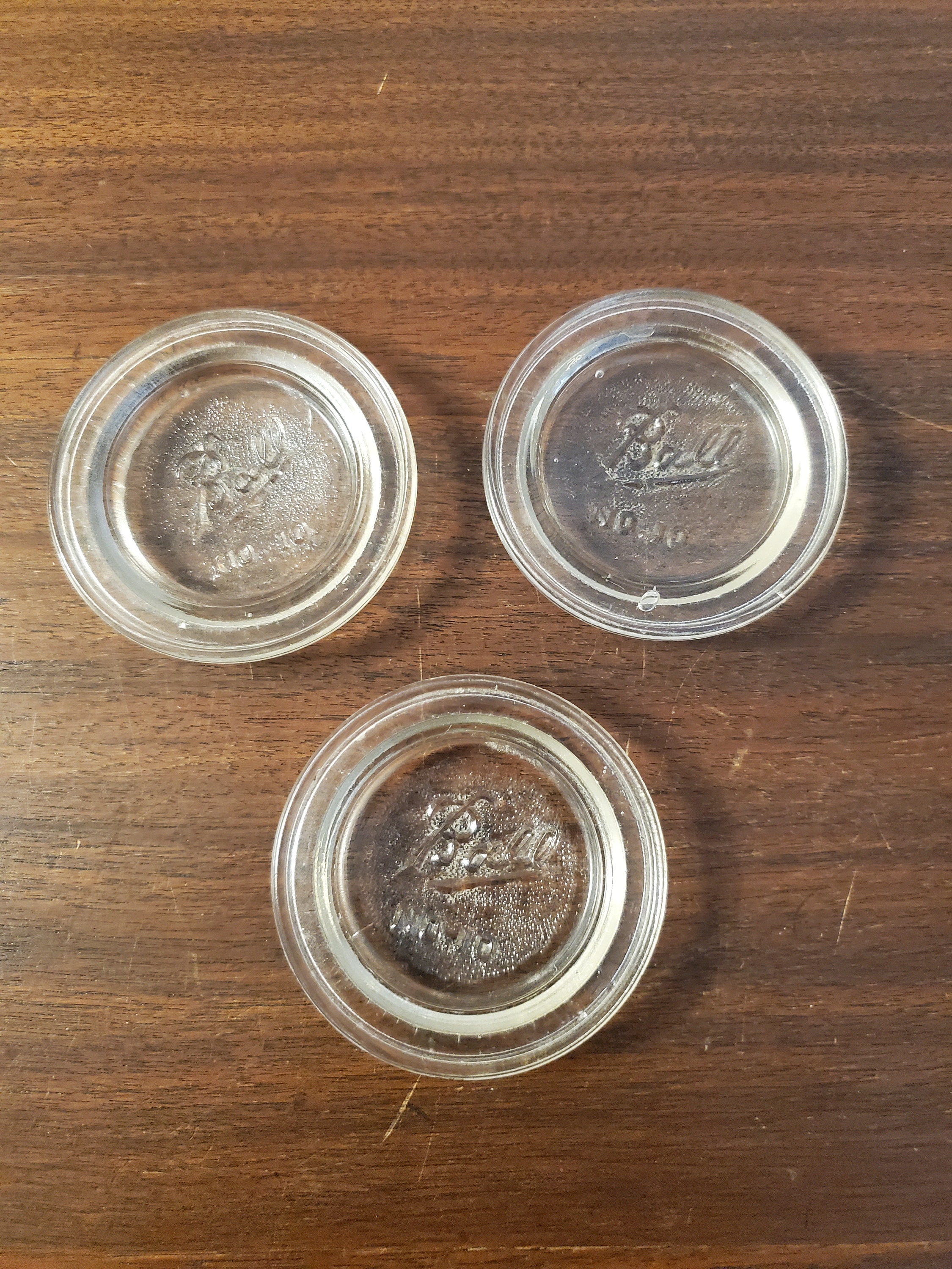 SET of 3 Ball Jar Clear Glass Cap No. 10 Inserts Tea Light Holder ...