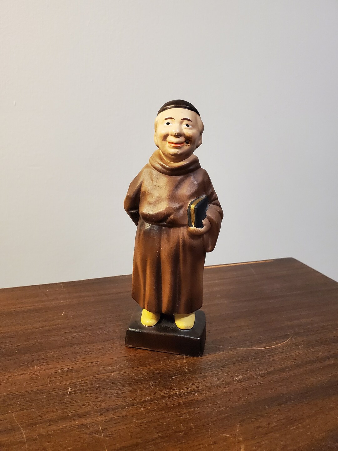 Vintage Enesco Friar Monk Holding Bible Smiling With Hand Behind Back ...
