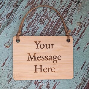 Personalised Bamboo Wooden Sign, Custom Sign, Outdoor Sign, Eco ...