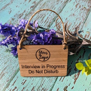 Interview in Progress, Do Not Disturb Hanging Sign, 4 Sizes, Add Your ...