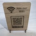 Wooden Wifi Sign Wifi Password Sign Wifi QR Code Sign QR Code Sign Oak ...