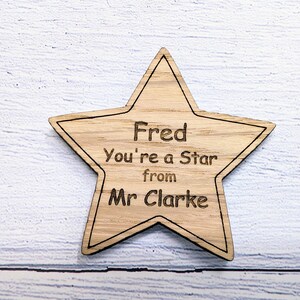 Personalised 'you're a Star' Hug Token - Wooden Student Gift, End of ...