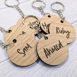 Personalised Oak Student Keyrings: Teacher End-of-year Gifts - Etsy