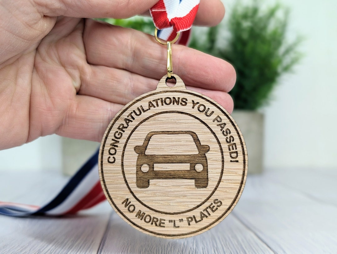 Humorous Driving Test Pass Wooden Medal - Congratulations You Passed ...