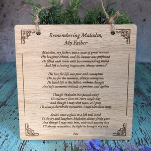 Personalised Wooden Poem Sign, Extra Large Professional Poem Writing ...