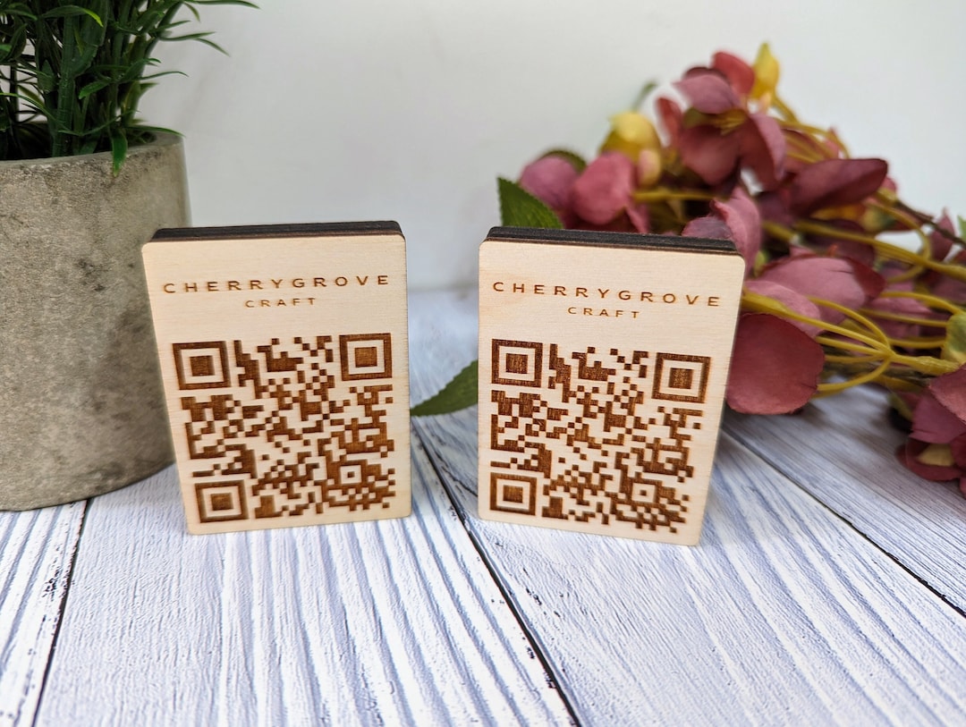 Bespoke Birch/poplar QR Code Block - Ideal for Restaurants & Cafes ...