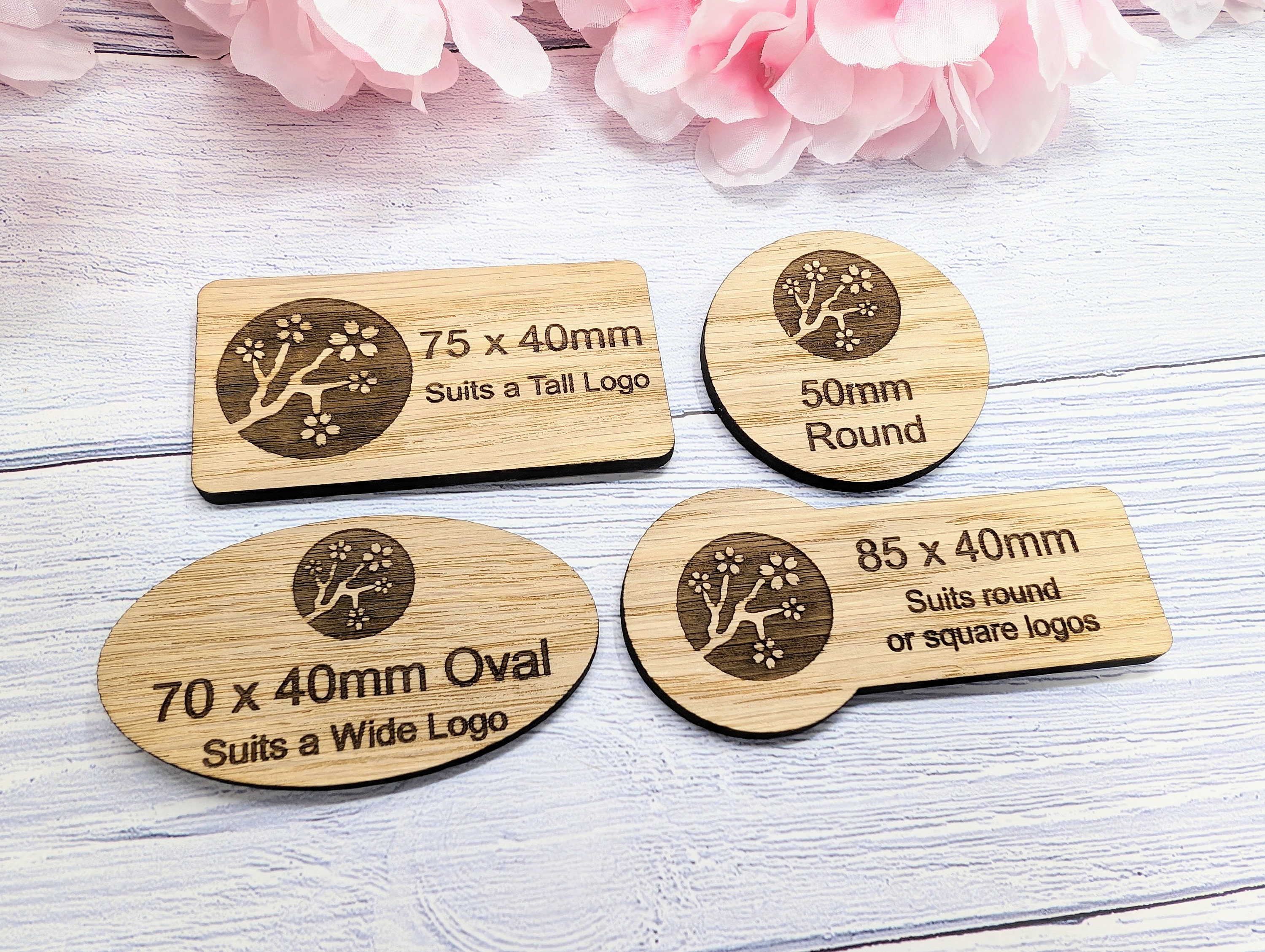 Wooden Name Badges, Custom Oak Veneered - Business & Retail, Eco ...