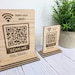 Wooden Wifi QR Code Sign, Eco-friendly Custom Network Name and Password ...