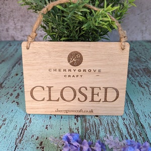 Personalised Wooden Open and Closed Sign for Business - Eco-friendly 2 ...