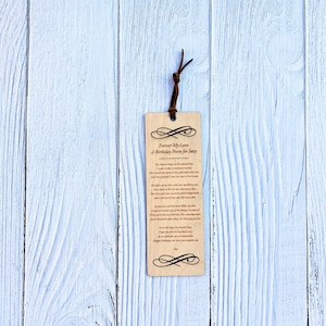 Personalised Wooden Poem Book Mark - Professional Poem Writing, Custom ...