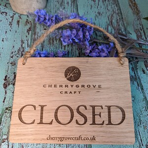 Personalised Wooden Open and Closed Sign for Business - Eco-friendly 2 ...