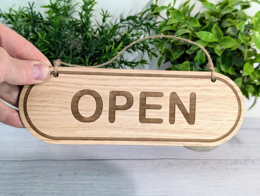 Rustic Wooden Open/closed Sign | Double-sided Shop Sign | Eco-friendly ...