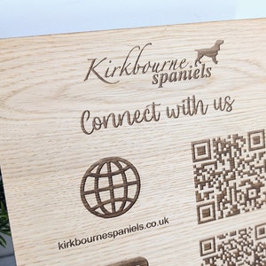 Handmade Wooden Social Media Sign | Custom QR Codes for Website ...