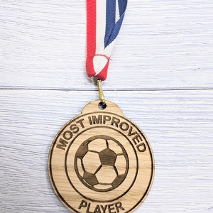 Custom Football-themed Wooden Medals - Personalised Sports Awards for ...