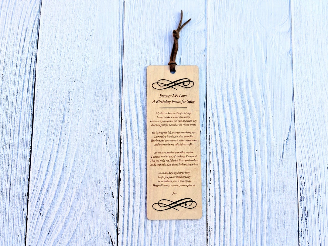 Personalised Wooden Poem Book Mark - Professional Poem Writing, Custom ...