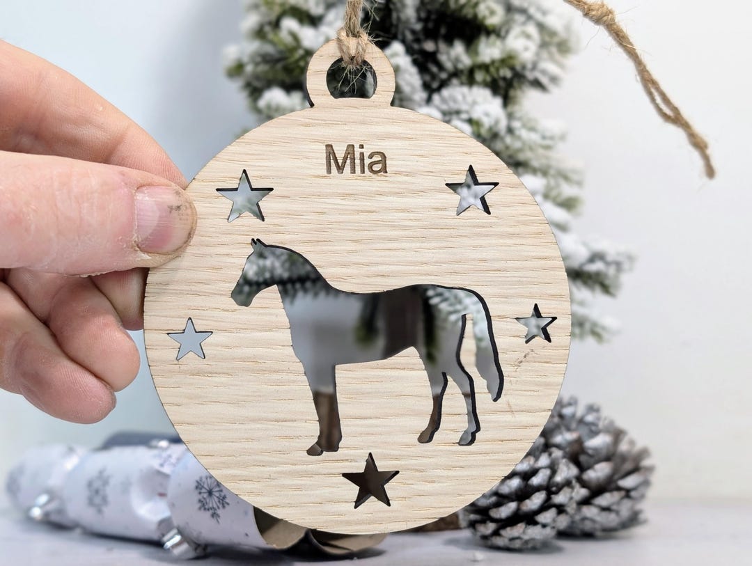 Personalised Horse Bauble - Custom Wooden Gift for Pony Lovers | Equine ...
