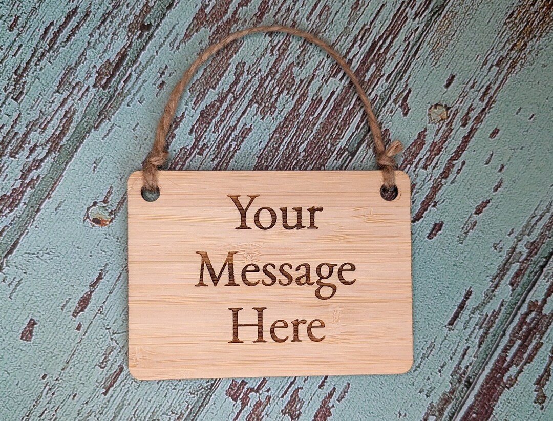 Personalised Bamboo Wooden Sign, Custom Sign, Outdoor Sign, Eco ...