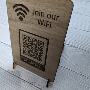 Wooden Wifi Sign | Wifi Password Sign | Wifi QR Code Sign | QR Code ...