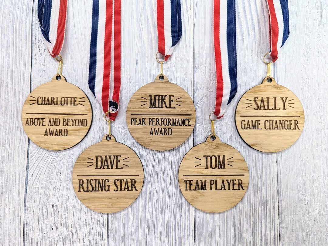 Large Wooden Medals for Customer Service Excellence: Personalised ...