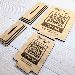 Wooden Wifi QR Code Sign, Eco-friendly Custom Network Name and Password ...