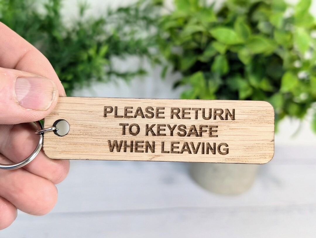 Oak Keysafe Keyring: Handmade Eco-friendly Reminder (90x25mm) - Etsy