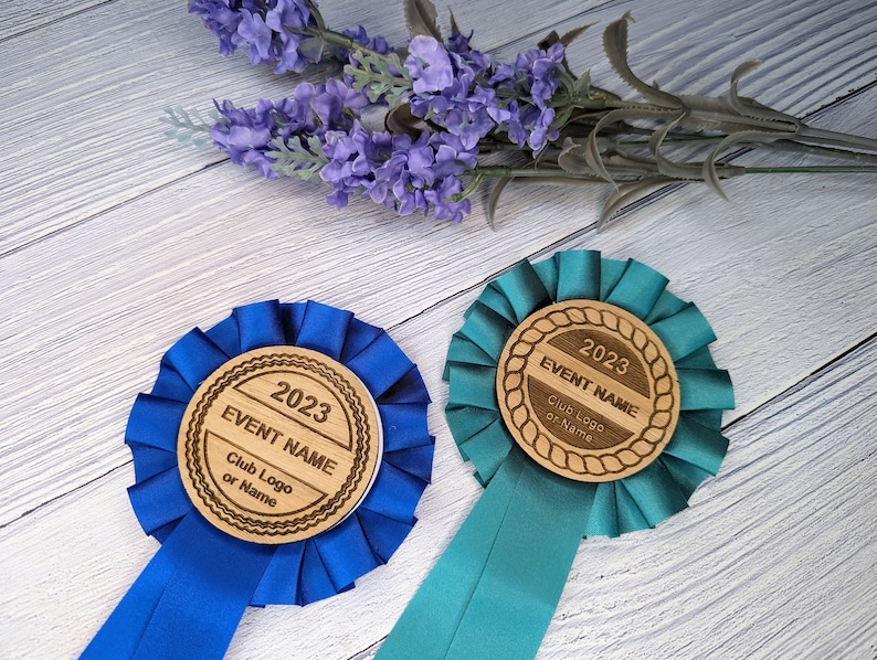 Personalised Wooden Rosette's | Free Design Service | Customised 90mm ...