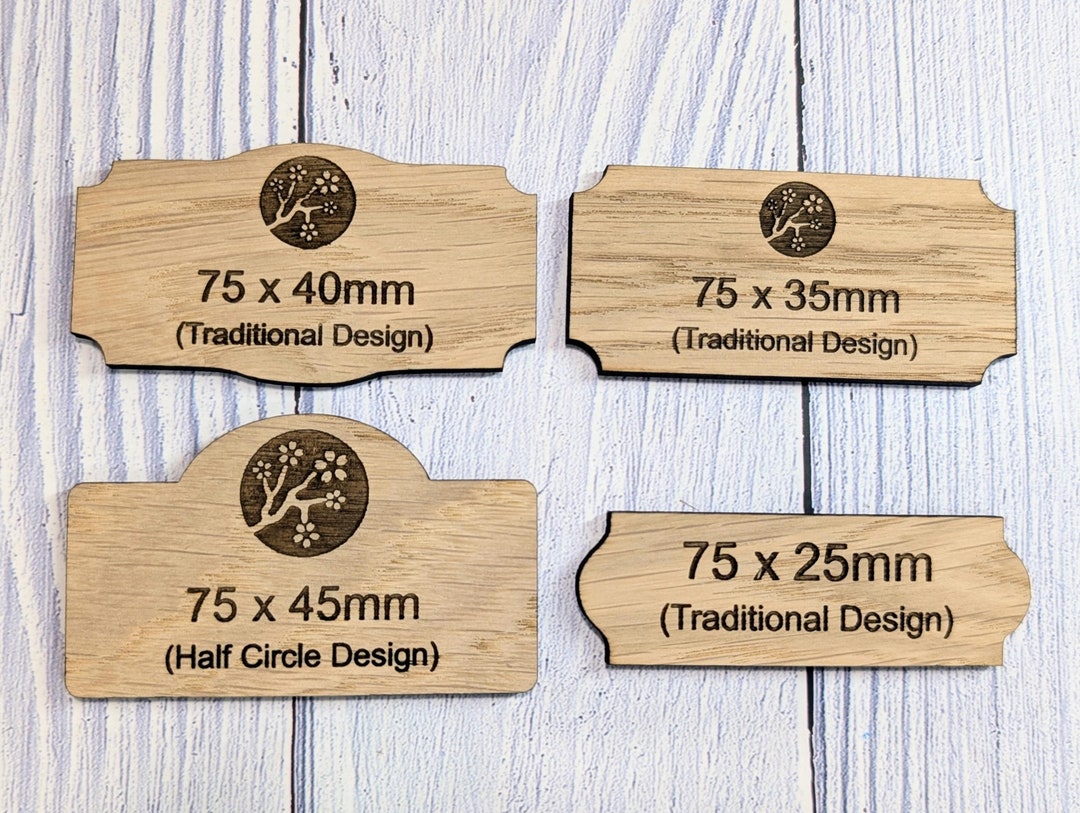 Wooden Shaped Name Badges, Custom Oak Veneered - Business & Retail, Eco ...