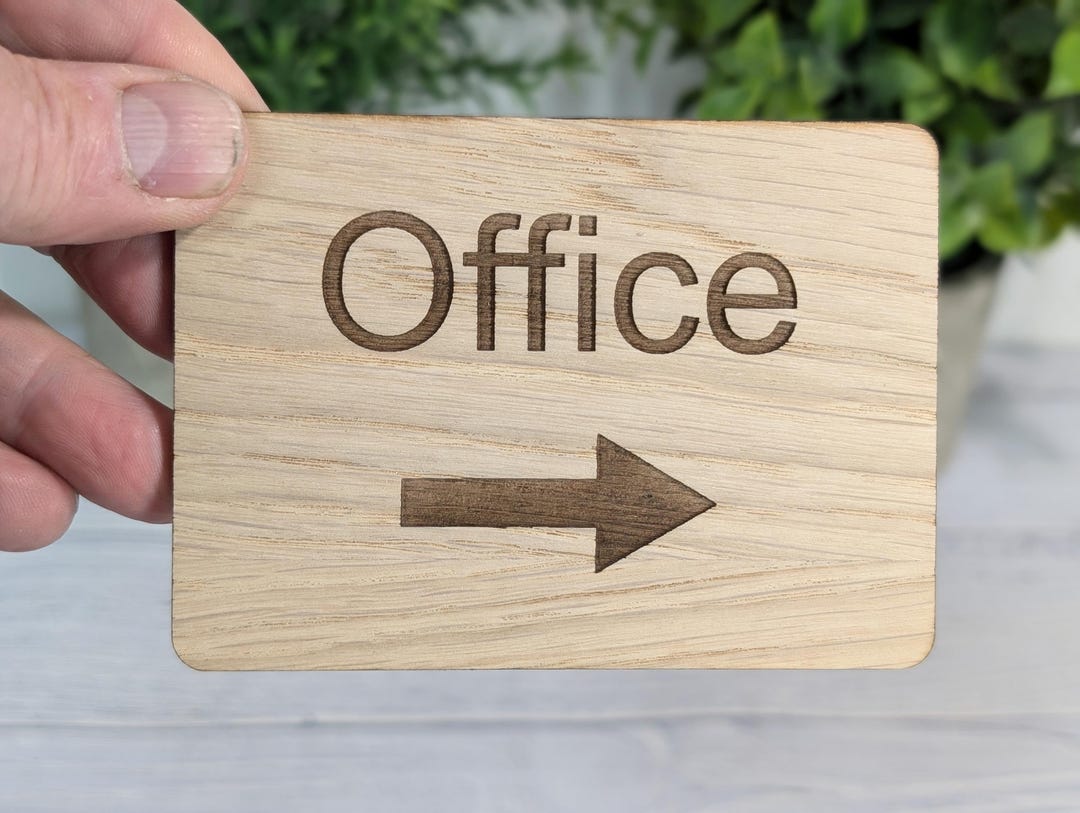 Wooden "office" Sign With Optional Arrow | Engraved Oak | for Hotels ...
