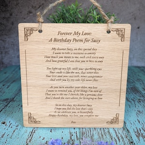 Personalised Wooden Poem Sign, Extra Large Professional Poem Writing ...