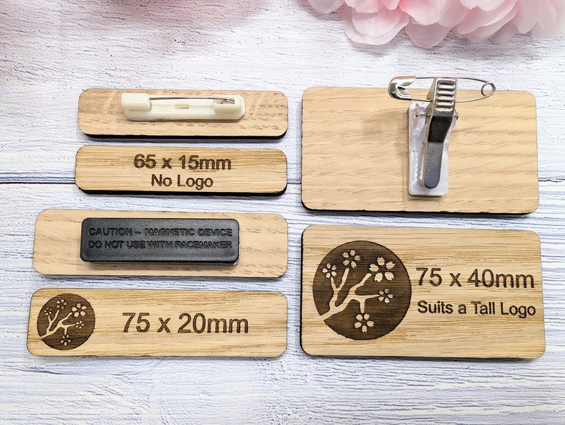 Wooden Name Badges, Custom Oak Veneered - Business & Retail, Eco ...
