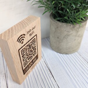 Wifi QR Code Oak Sign, Join Our Wifi, Custom Oak Sign With QR Code ...